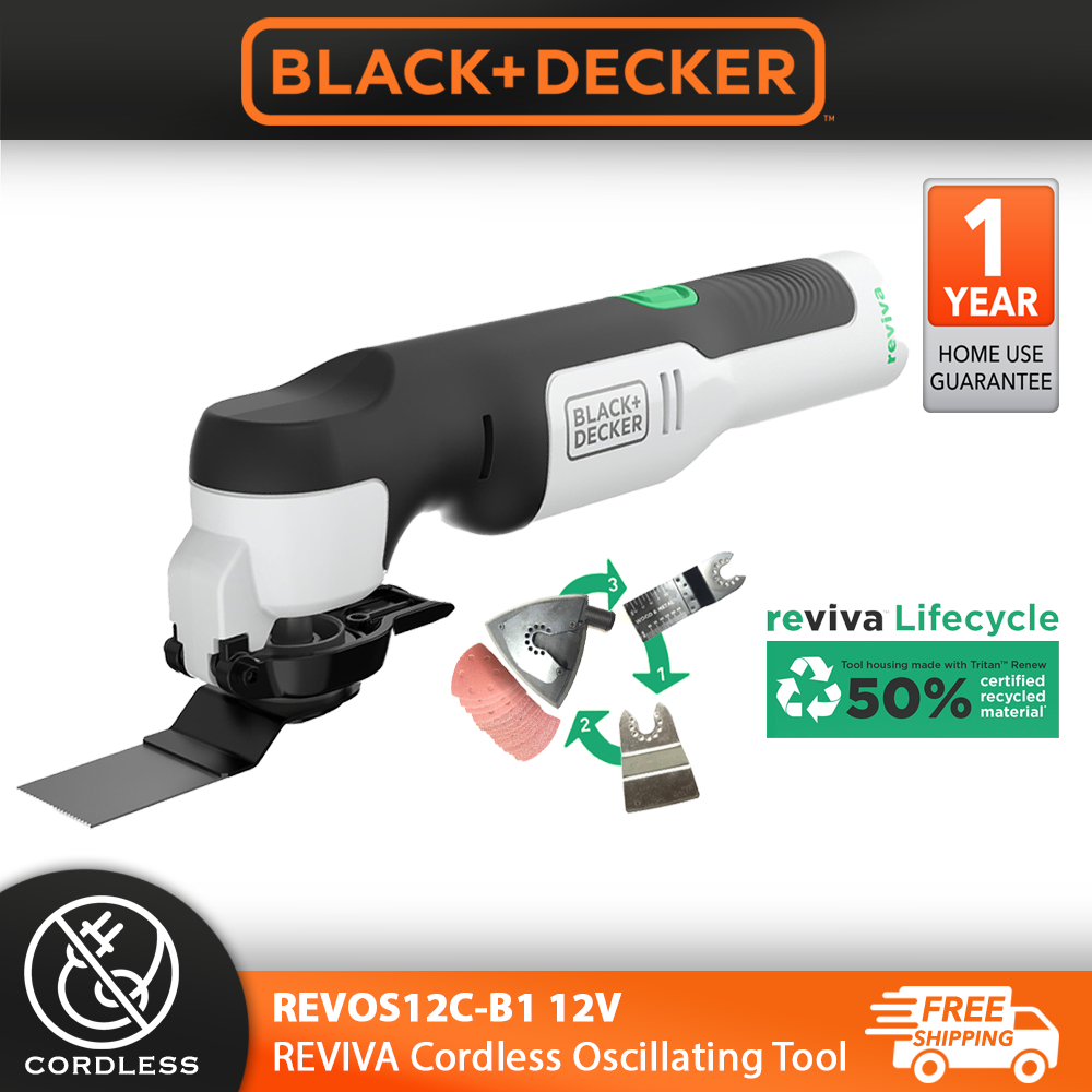 BLACK + DECKER REVIVA Cordless Oscillating Tool (12v) REVOS12C-B1 ...