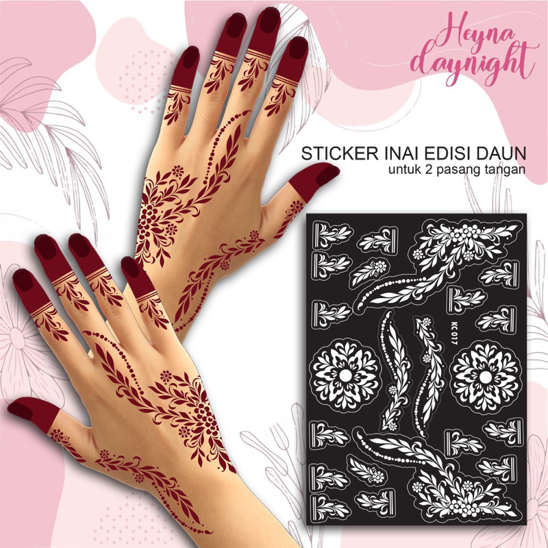 [NEW🔥] STICKER INAI DESIGN DAUN 2023 by Heynadaynight | Shopee Malaysia