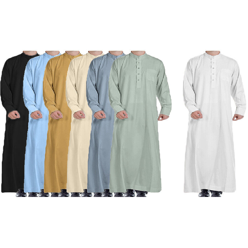 Desert Dress Saudi Color Thobe Robe Jubbah Luxury Raya Uae Qatar Imam ...