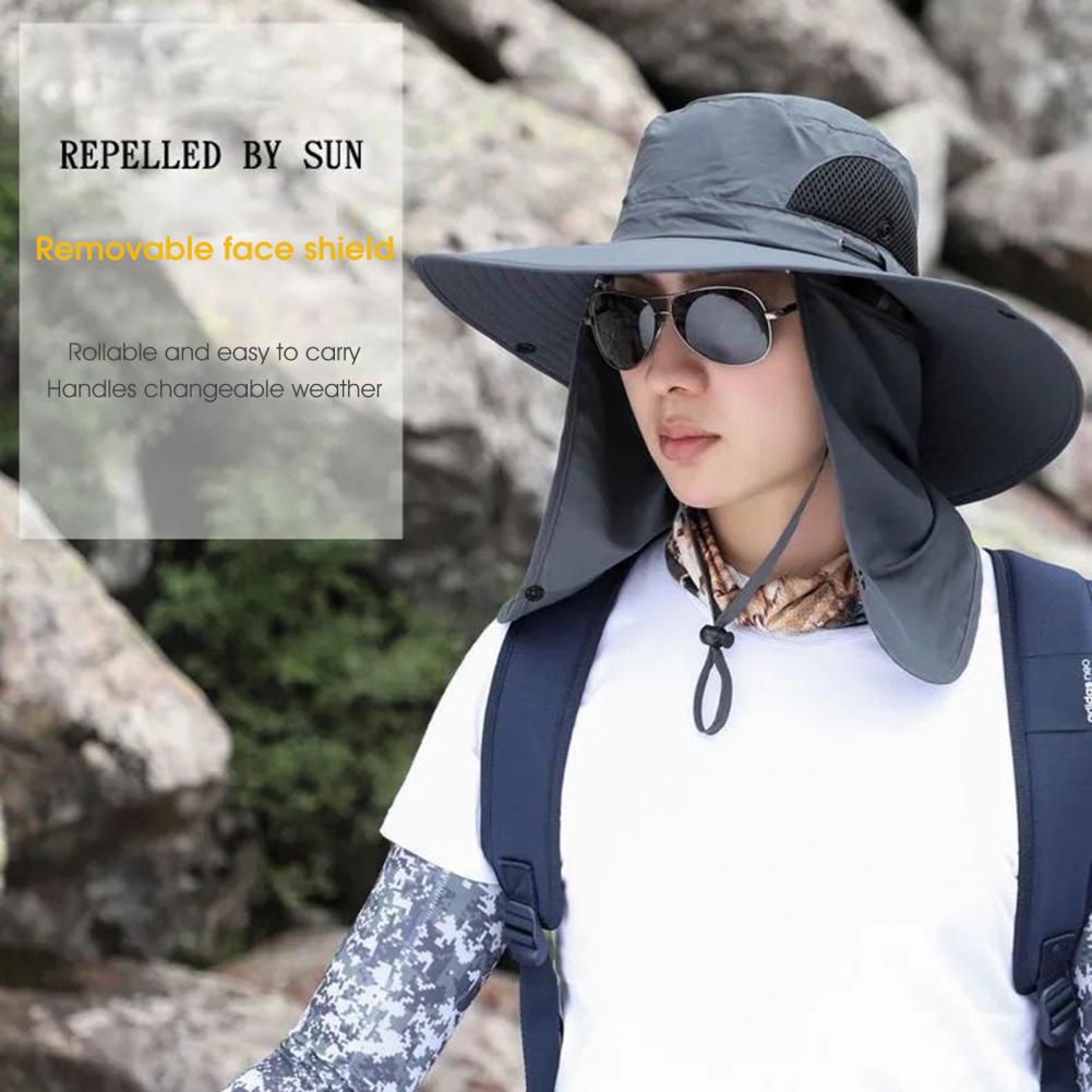 Anti UV Waterproof Protection Hiking Hat Penutup Muka Topi Rimba ...