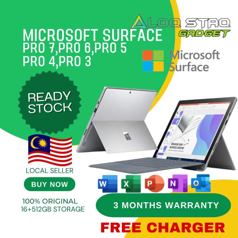 MICROSOFT SURFACE Pro 7/Pro 5/Pro 4/Pro 3/Go/Go 2 Window 10 Intel i7/i5 ...