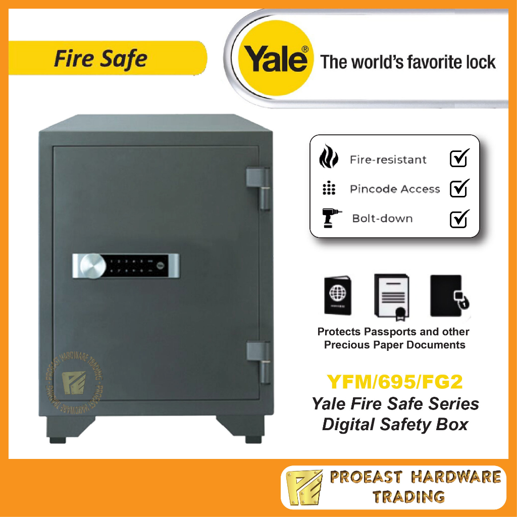 Yale Fire Safe Series [ YFM/695/FG2 ] Digital Safety Box (Extra Large ...