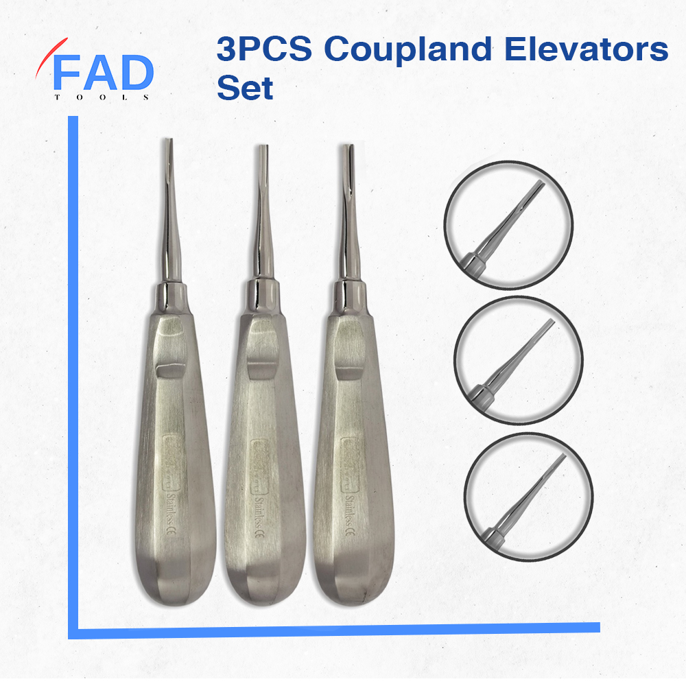 Dental Coupland Elevators Set Regular 1.5 - 2.5 - 3.5mm Dental Root ...