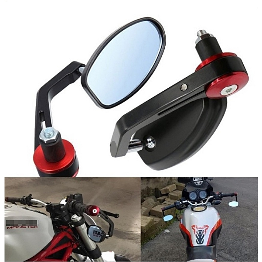 Side Mirror Motorcycle 7/8 Handle Bar End Mirror Rear View Motor Mirror ...