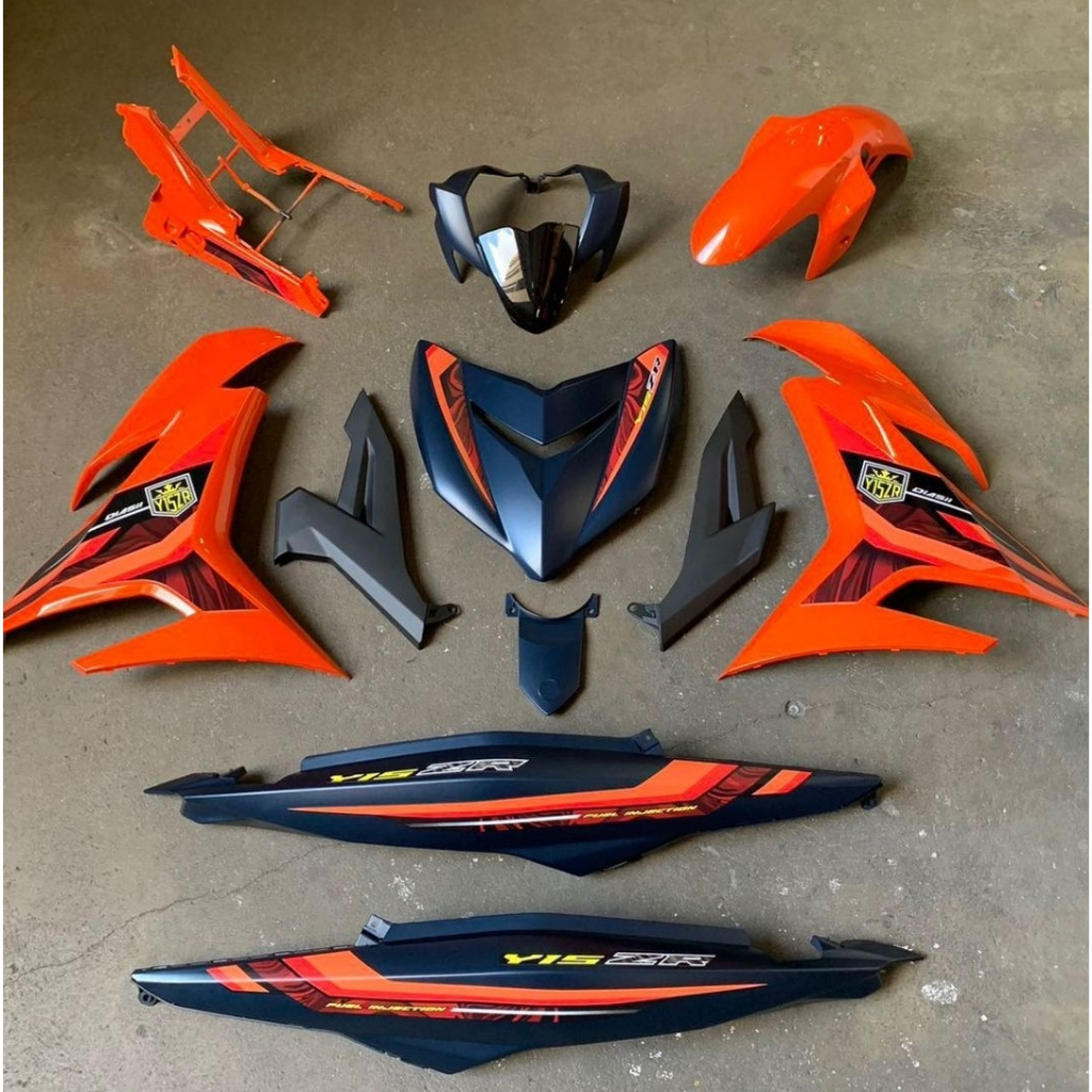Y15 2023 COVERSET YAMAHA Y15ZR V1 V2 2023 SILVER oren black green ...