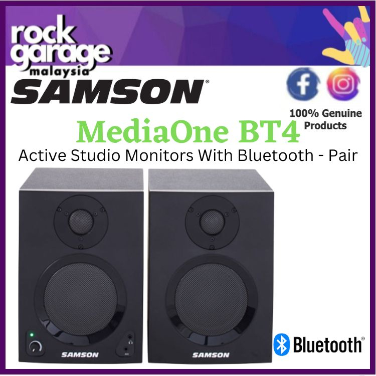 Samson MediaOne BT4 Active Studio Monitors With Bluetooth - Pair ...