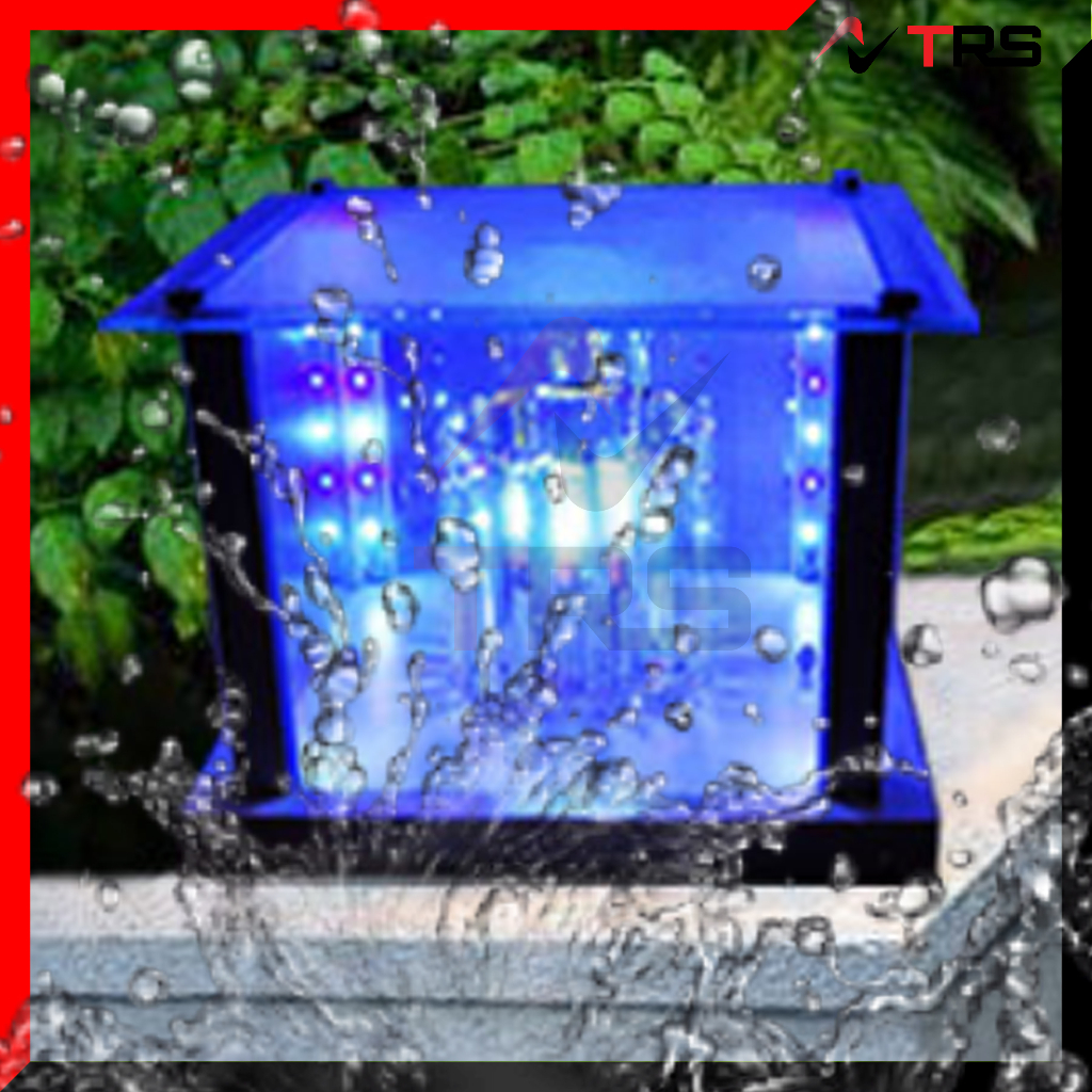 Crystal glass Outdoor gate light BLUE + WHITE LED TEMPERED GLASS , NON ...