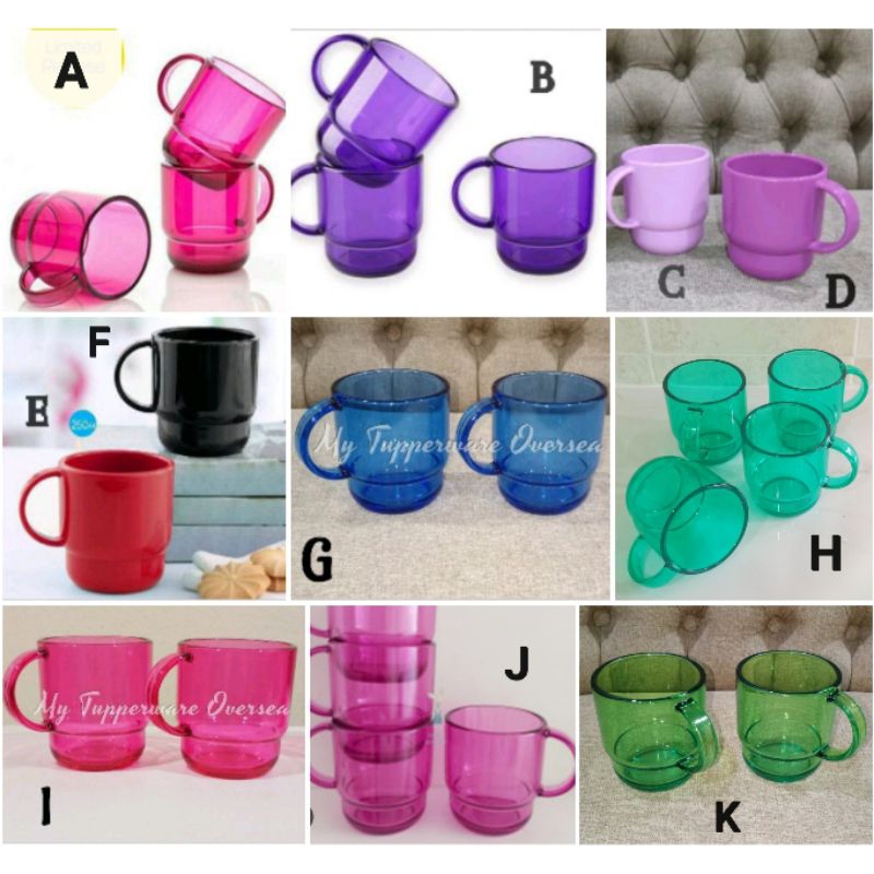 Tupperware Clear Mug Coffee Mug gelas tebal boleh microwave ...