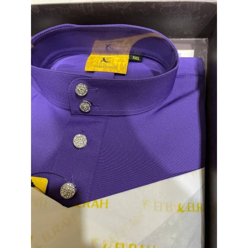 BAJU MELAYU MAGNIFICENT 3.0 ELRAH EXCLUSIVE VIOLET PURPLE UNGU BAJU ...