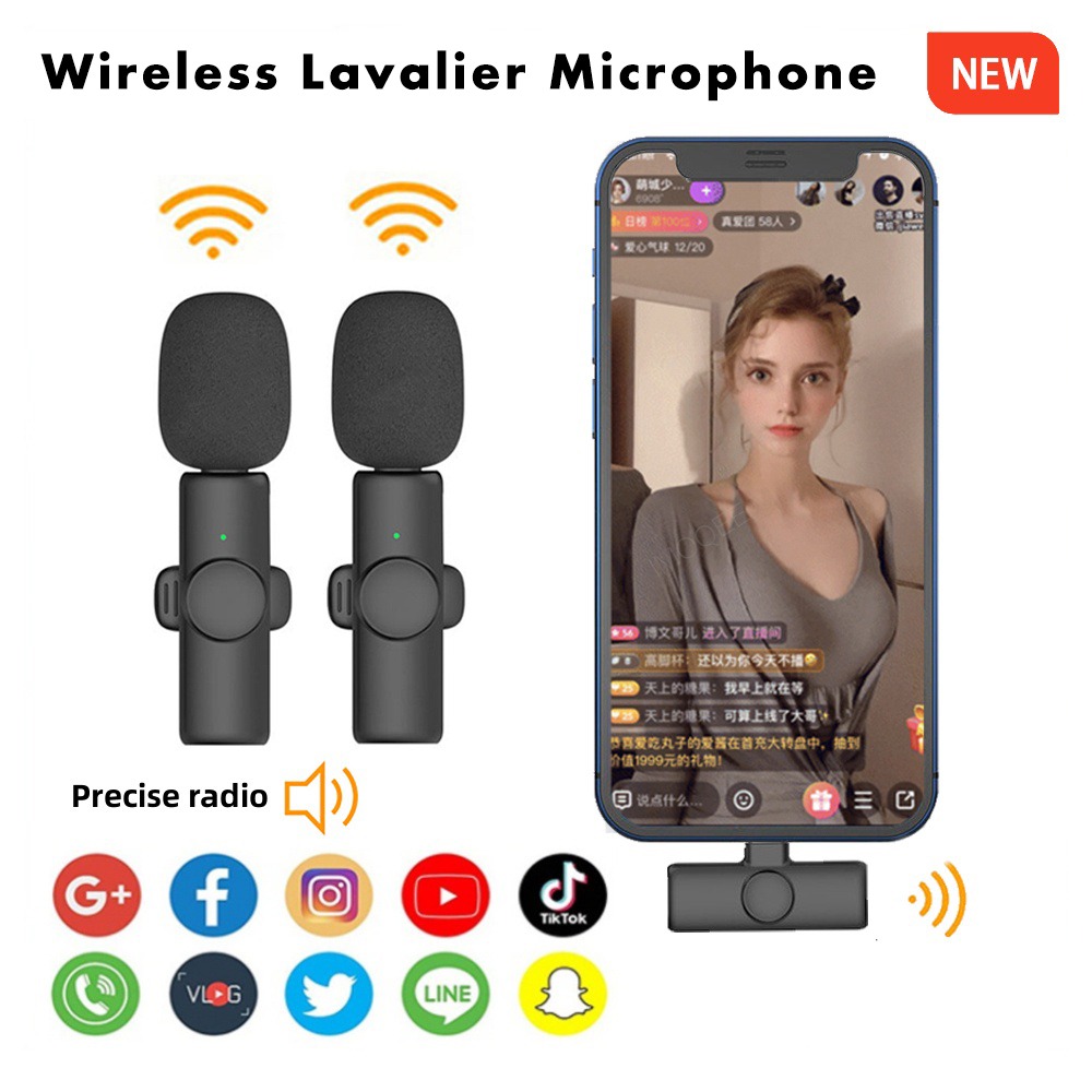【Ready Stock】Wireless Microphone Portable Mini Mic Lavalier Mini ...