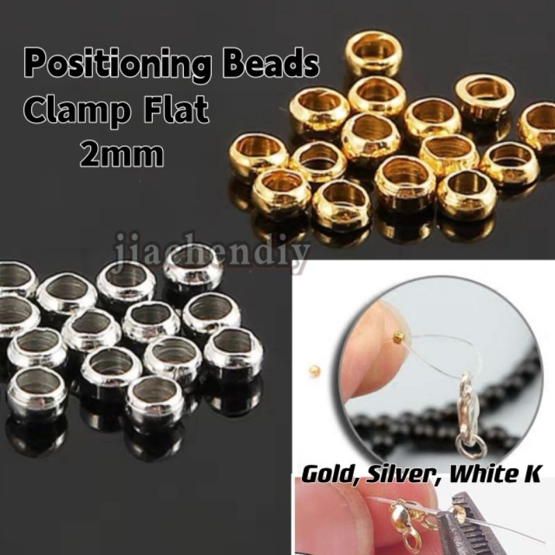Positioning Beads 2mm Diy Handmade Accessories Jewelry Pendant 定位珠收尾夹扁 ...