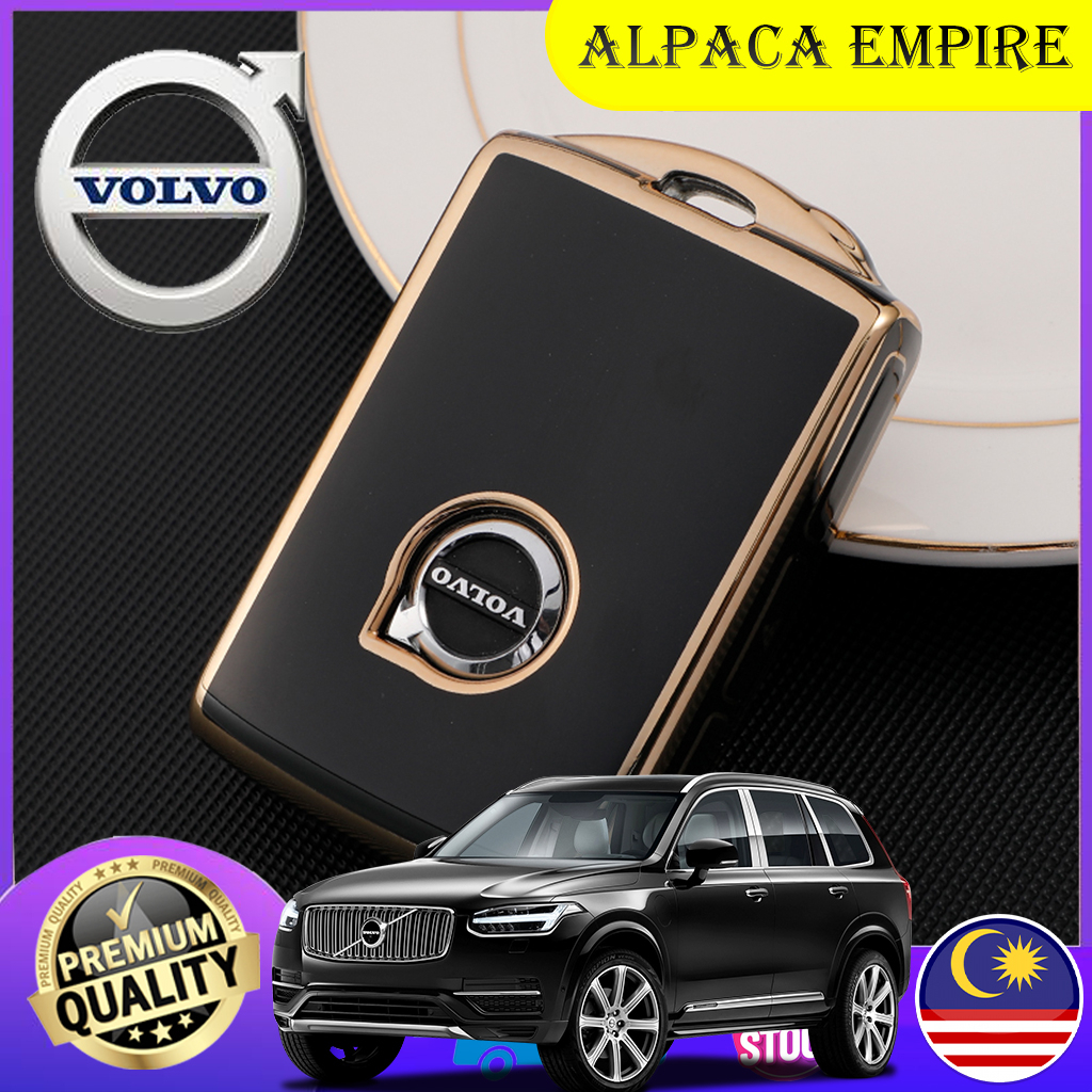 Car Key Cover Case Sarung Kunci Keyless Fob Protection Chrome Volvo ...