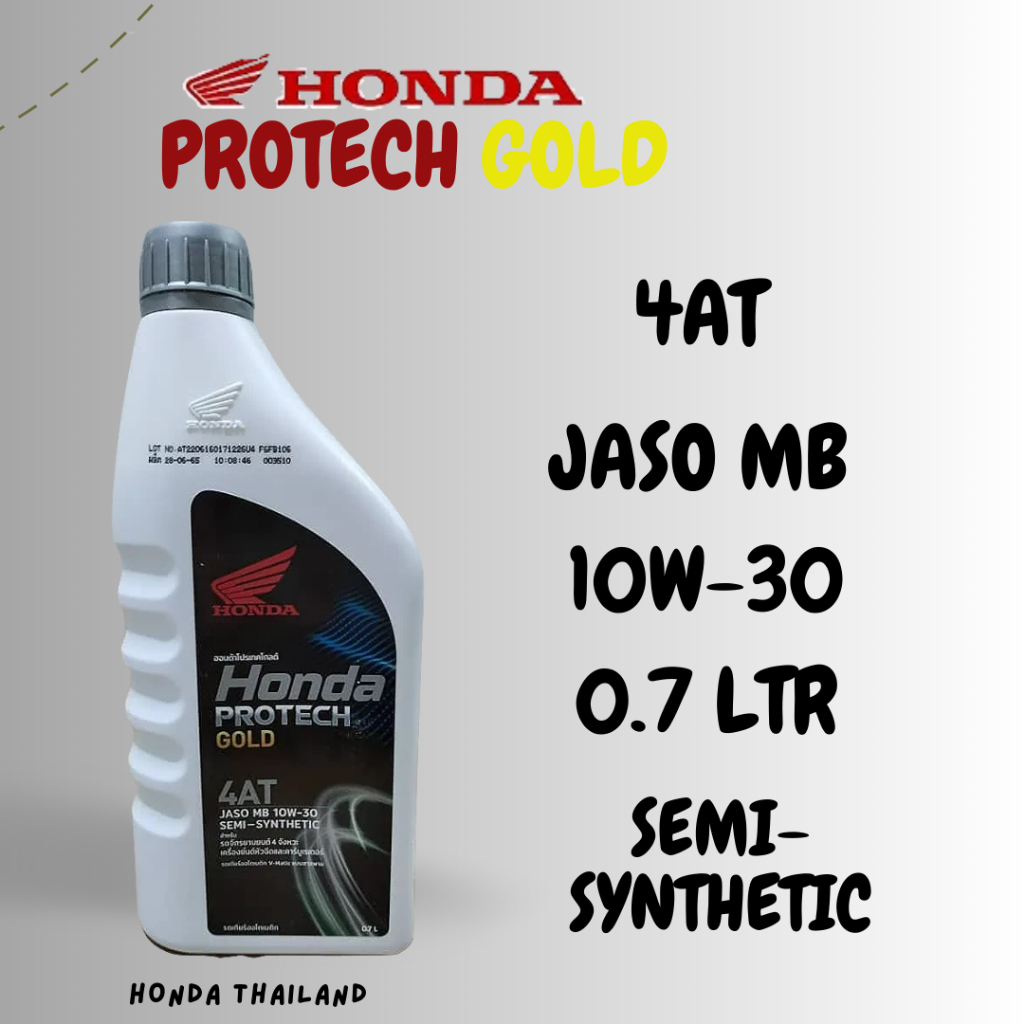 Engine oil Honda Protech GOLD 4AT JASO MB 10W-30 SEMI-SYNTHETIC for Scooter | Shopee Malaysia