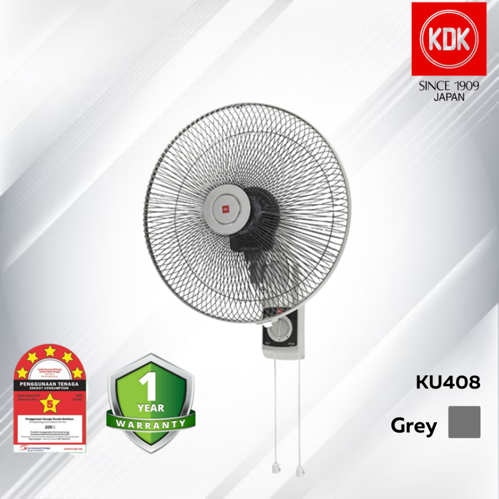 KDK KU408/ COSGO/ DESIGNER Wall Fan with Refined Guard Mark & 3 Speed ...