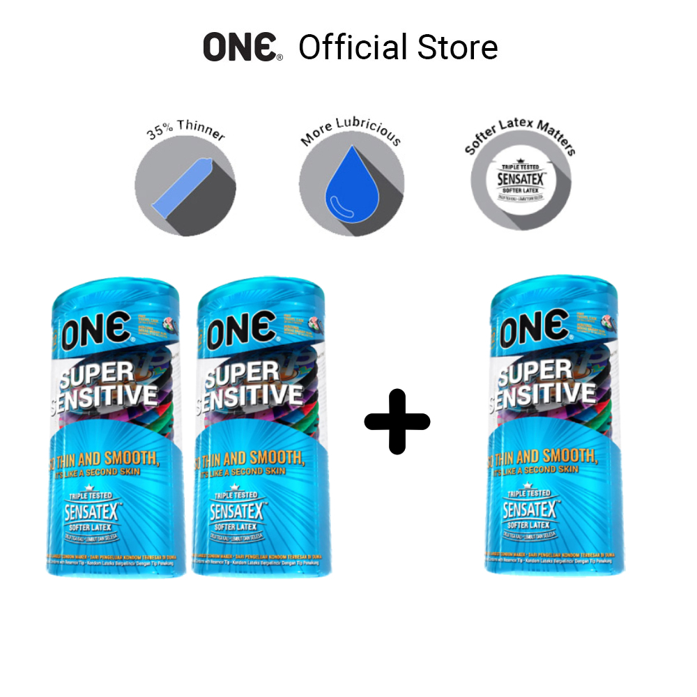 [Bundle] ONE Condoms Super Sensitive (12's x 3 Packs) | Shopee Malaysia