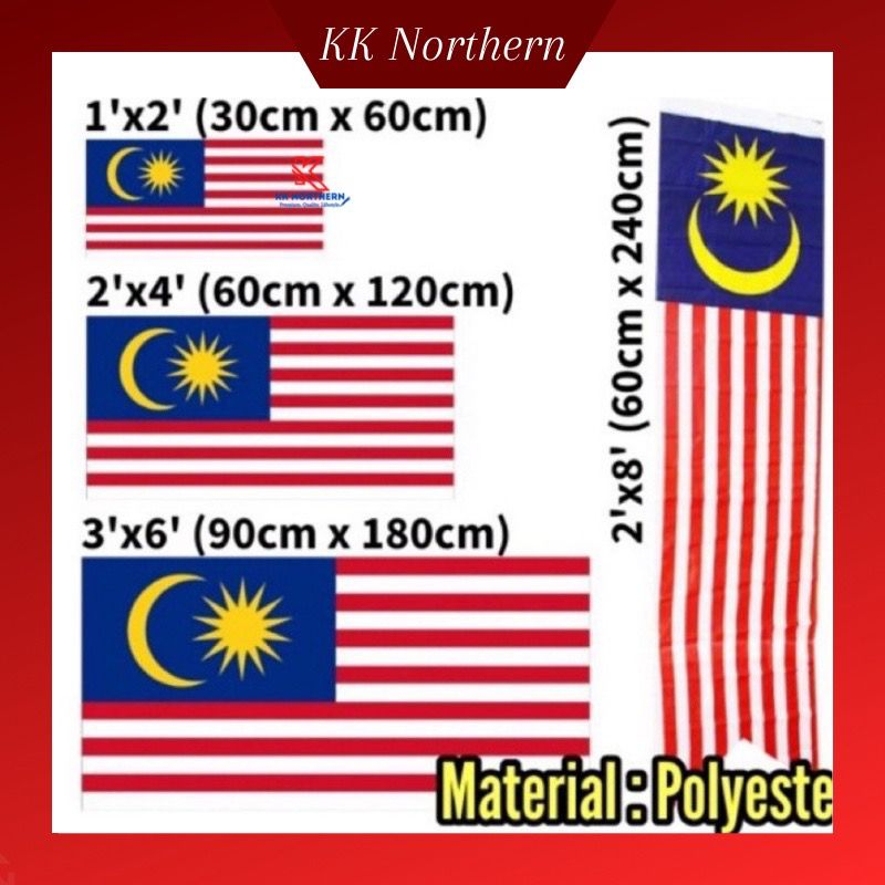 Jalur Gemilang Bendera Malaysia Flag (Polyester) 1x2, 2x4, 3x4, 2x8 ...
