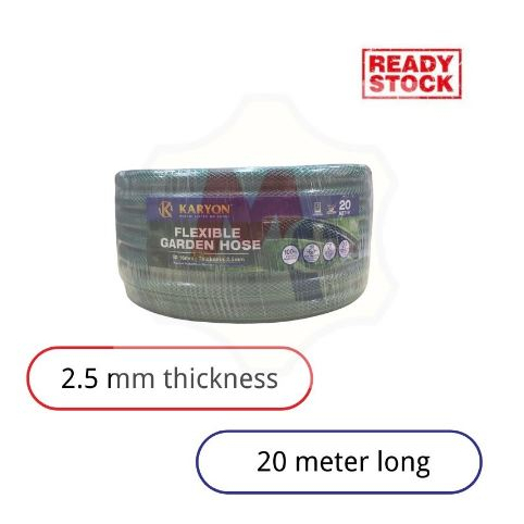 Karyon 10m / 20m Reinforced PVC Flexible Garden Hose Green Getah Paip ...