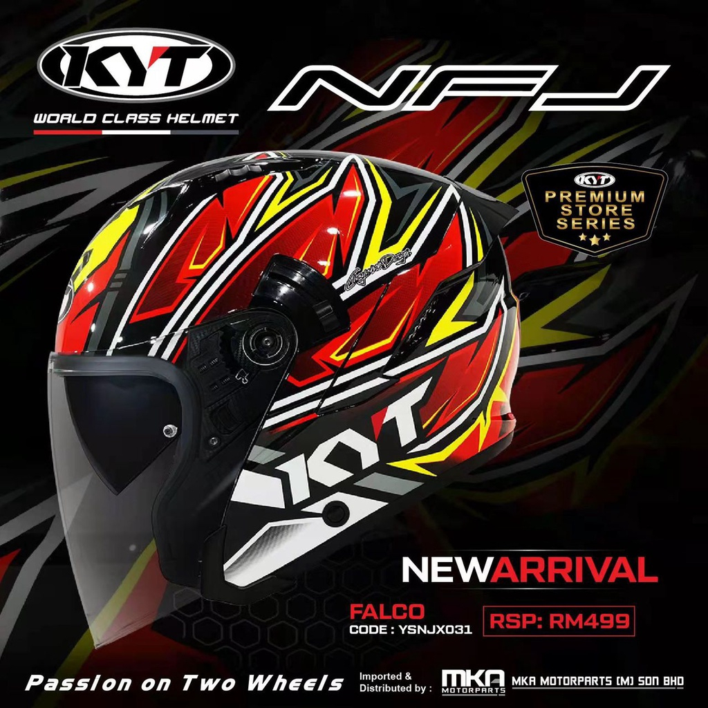 LIMITED EDITION [Open Face] KYT NFJ Helmet Falco/ Tigra New Arrival ...