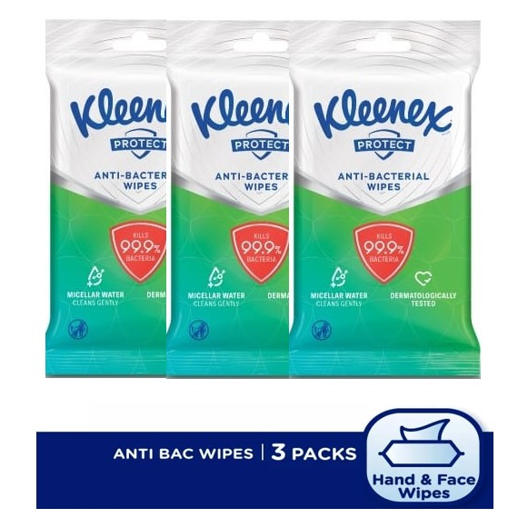 Kleenex Water Fresh Antibac Wipes Tisu (10 pcs x 3 pack) | Shopee Malaysia