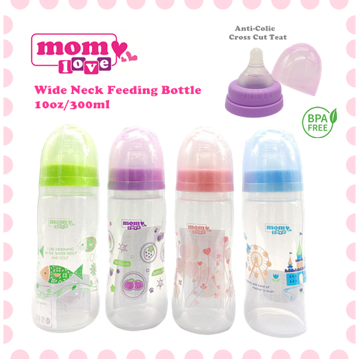 Mom Love PP Wide Neck Feeding Bottle 10oz/300ml / Botol Susu Bayi ...