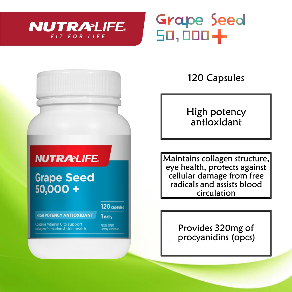 Nutra-Life Grape Seed 50,000 Plus 120's EXP NOV 2024 | Shopee Malaysia