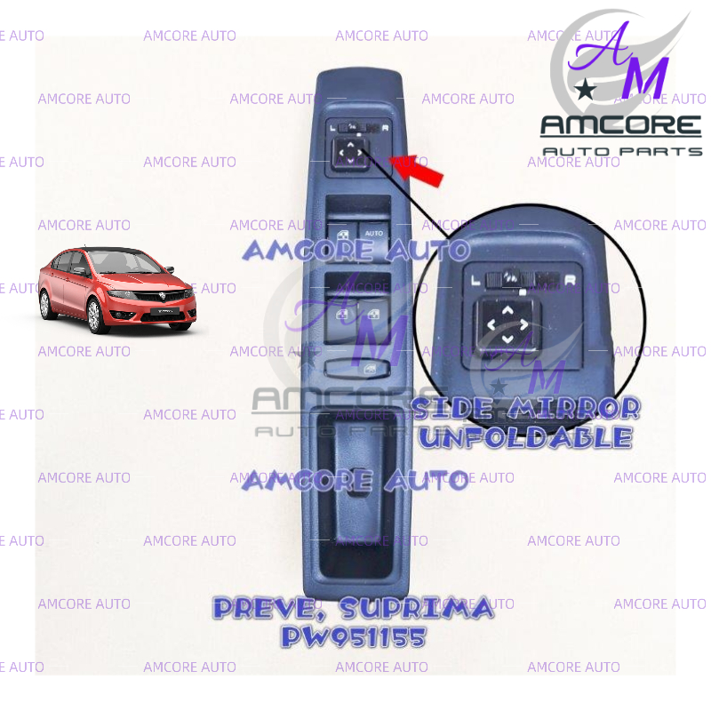 PREVE Power Window Main Switch FRONT RH(ORI)(MIRROR SWITCH UNFOLDABLE ...