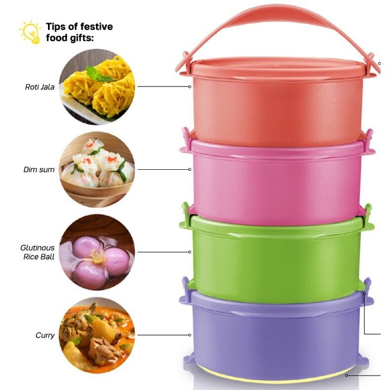Tupperware Click To Go with Handle 900ml with Free Cutlery /Lunch Box ...