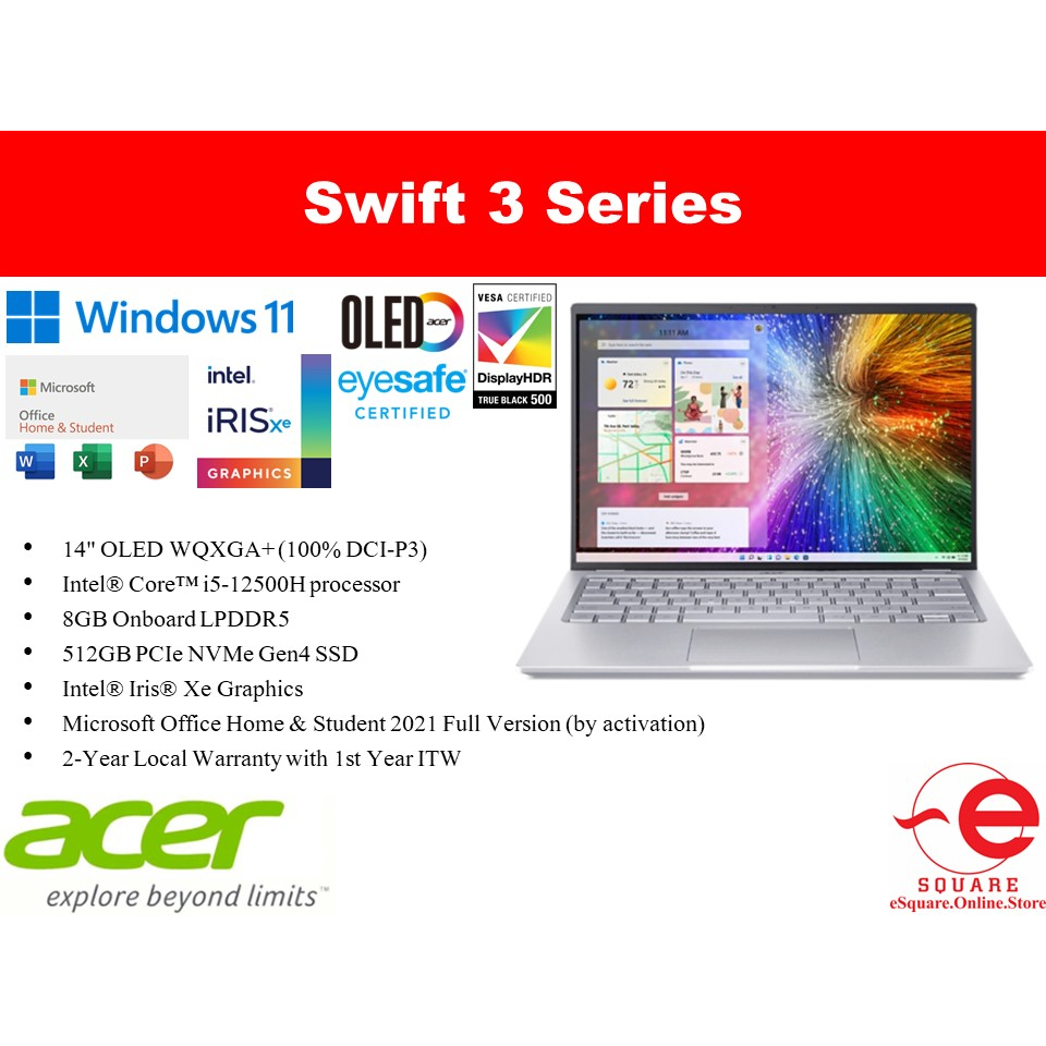 Acer Swift 3 Oled Intel H Series Sf314 71 543v Laptop Shopee Malaysia