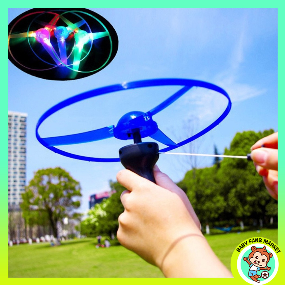 【Ready Stock】LED Lighting Flying Disc Propeller Helicopter Toys Pull ...
