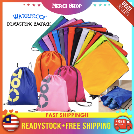 MS Double Layer Waterproof Drawstring Gym Backpacks Lightweight Sports ...