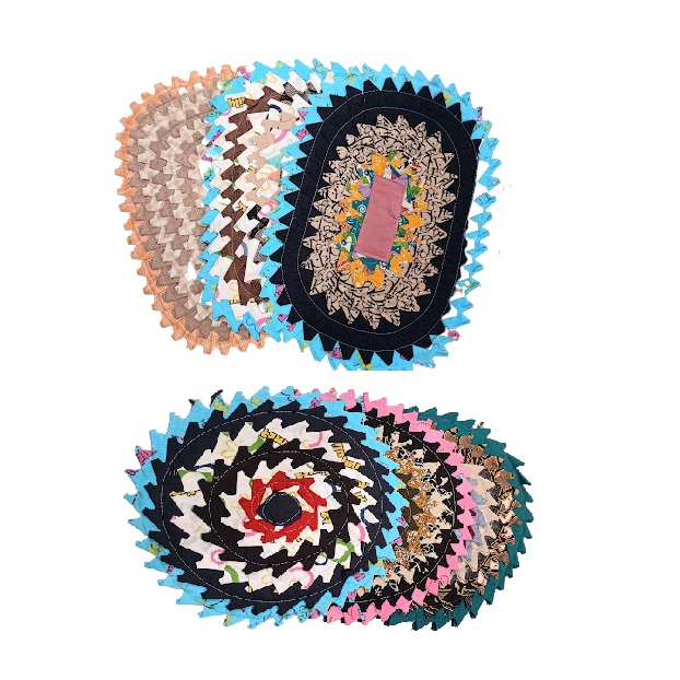 Patchwork Oval Round Floor Rug Floor Mat Alas Kaki Kain Perca Bulat ...