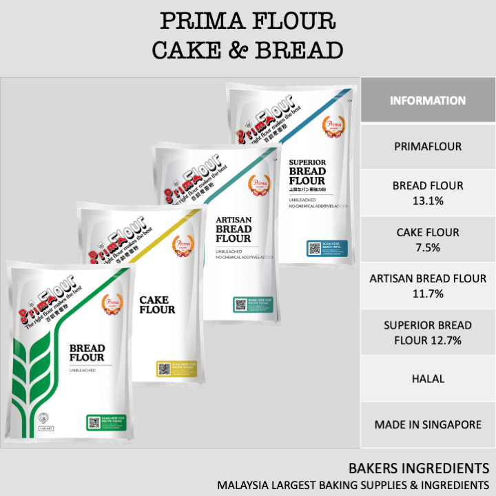 PRIMA FLOUR, PRIMA BREAD FLOUR 1KG, PRIMA CAKE FLOUR 1KG, PRIMA ...