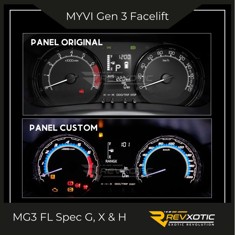 Papan Panel Custom Perodua MYVI FACELIFT GEN3 GENERATION 3 MG3 FL (SPEC ...