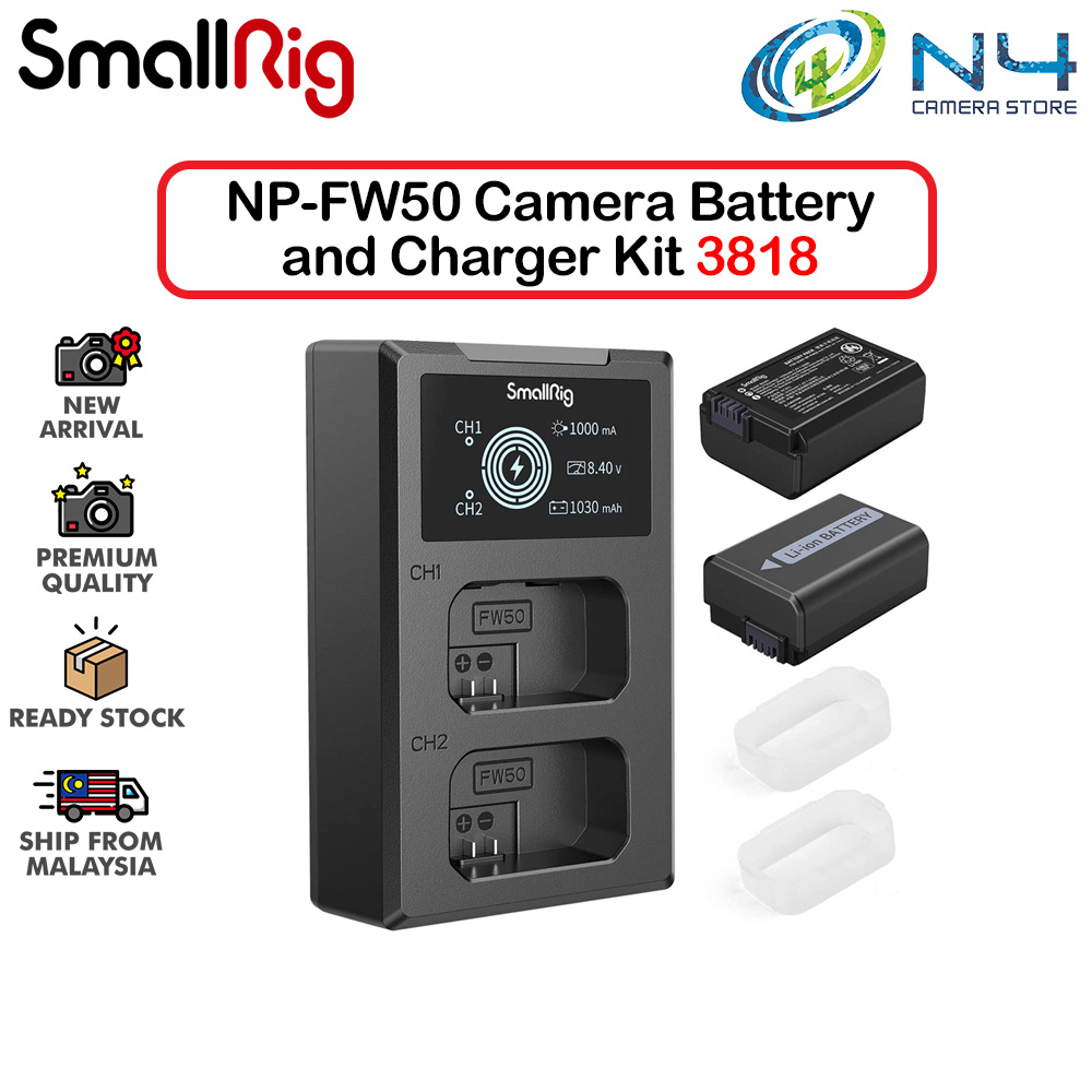 SmallRig NP-FW50 Battery Charger Set for Sony NP-FW50 Battery, Double ...