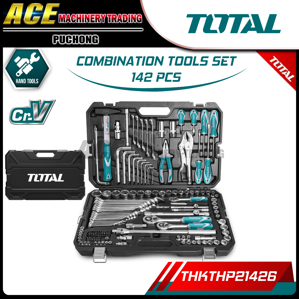 [ TOTAL ] 142 Pcs Combination Tools Set - THKTHP21426 | Shopee Malaysia