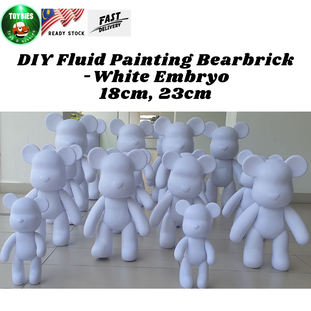 23cm DIY Fluid Painting Bearbrick Embryo Acrylic Paint Coinbox ...