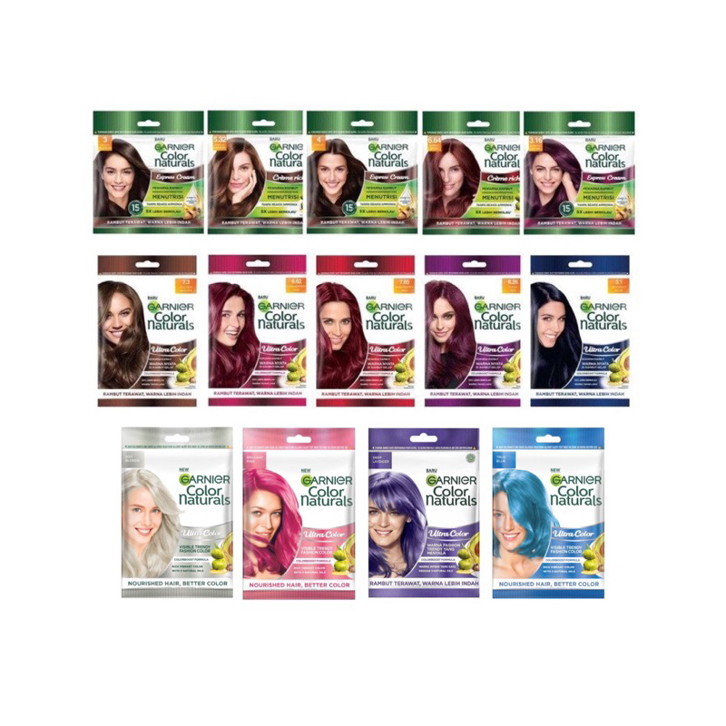 Garnier Colour Natural Ultra Colour Hair Dye Sachet | Shopee Malaysia