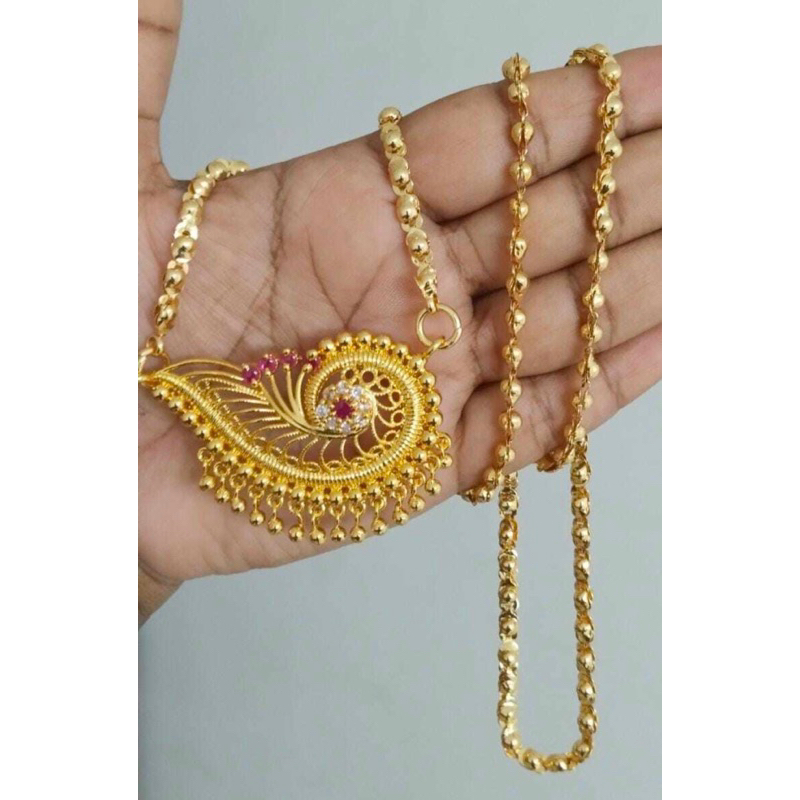 indian impon pendant with paruppu chain 30” inch | Shopee Malaysia