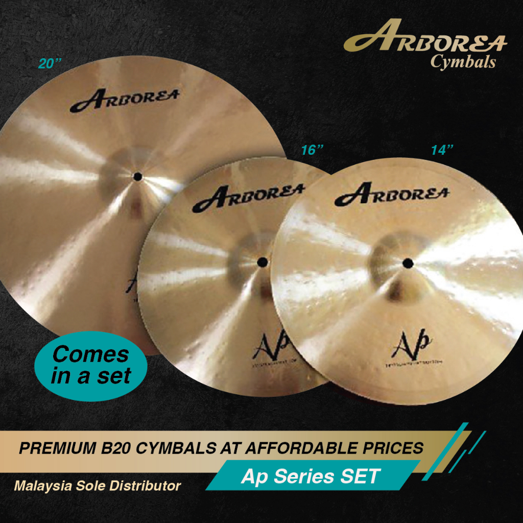Arborea Cymbals B20 AP Series SET 14" 16" 20" | Comes in a Set | Shopee Malaysia