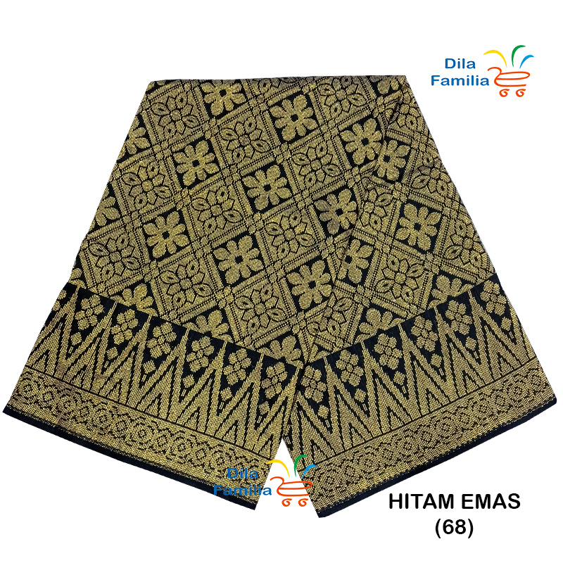 Sampin Songket Hitam Emas Gold Silver No 11 Tenun Siap Jahit 2 Meter ...