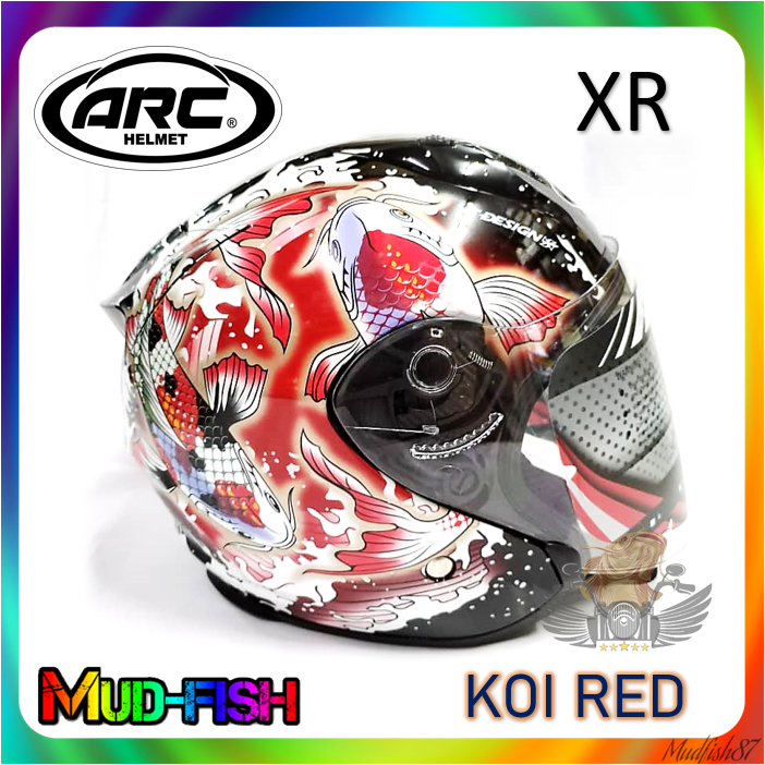 TOPI KELEDAR ARC KOI XR HELMET YF DESIGN (RED) | Shopee Malaysia