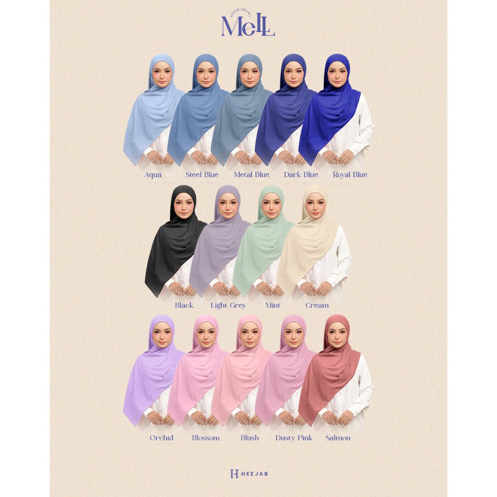 HEEJAB Instant Shawl Mell Chiffon Muna | Shopee Malaysia