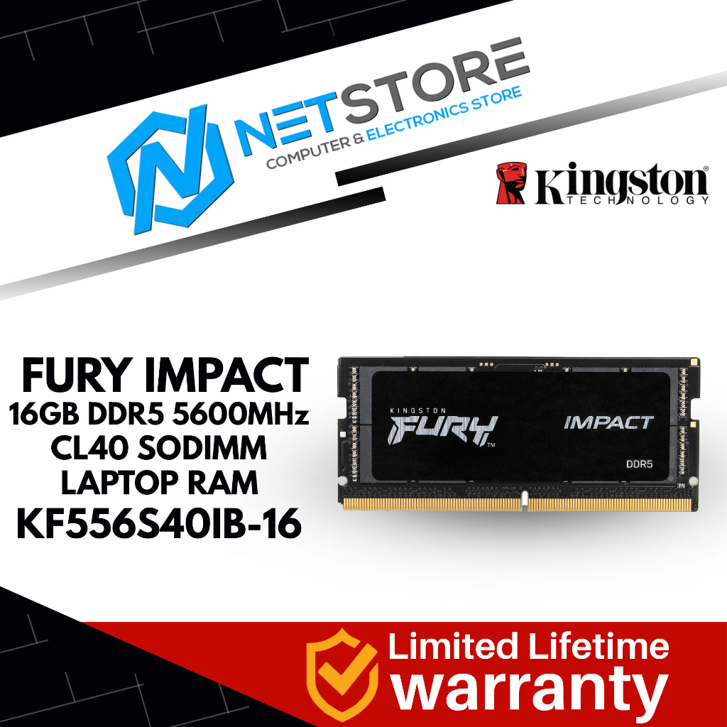 KINGSTON FURY IMPACT 16GB DDR5 5600MHz CL40 SODIMM LAPTOP RAM - KF556S40IB-16 | Shopee Malaysia