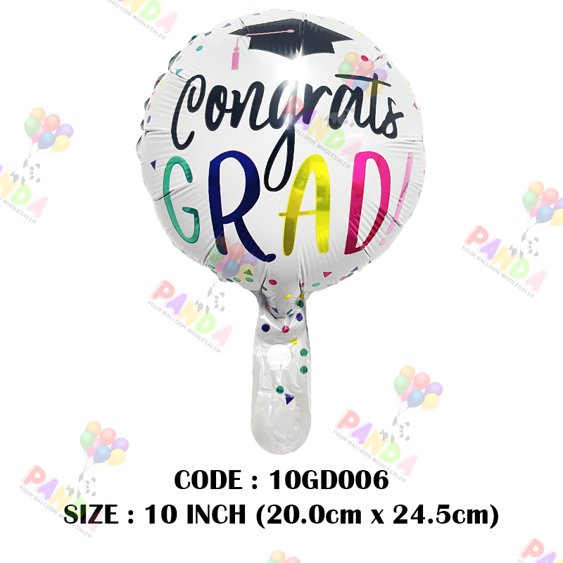 [PANDA] 10 Inch Printed Graduation & Grad & Congratulation Convo Foil ...