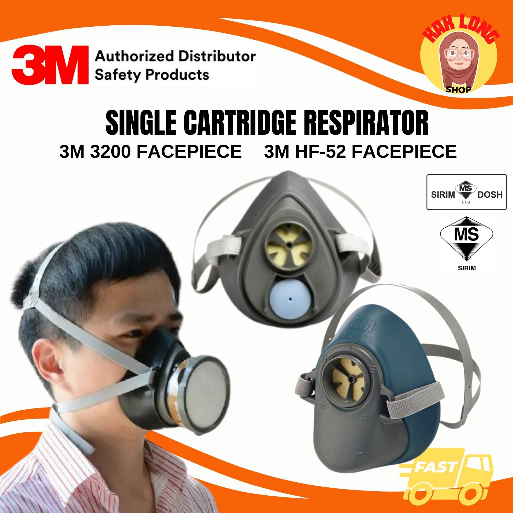 SINGLE CARTRIDGE RESPIRATOR 3M FACEPIECE ( 3M 3200 / 3M HF-52 ) | Shopee Malaysia