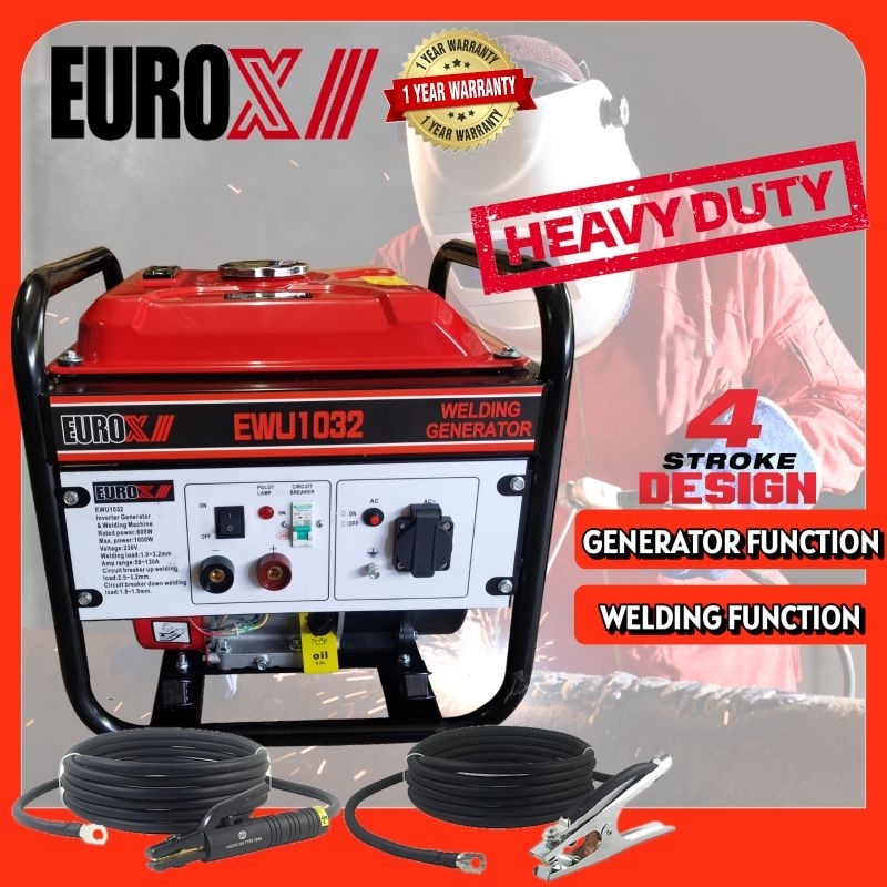 EUROX/// EWU1032 1000w 130A 4-Stroke Gasoline Inverter Generator & Welding Machine | Shopee Malaysia