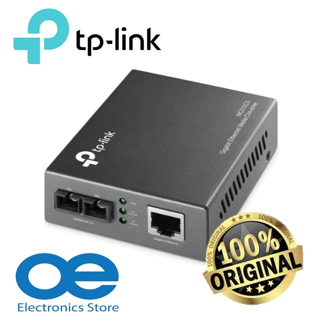 TP-LINK MC210CS Network Fiber 1 Port Gigabit Single-Mode Full-duplex, Up To 15km SC Fiber Media ...