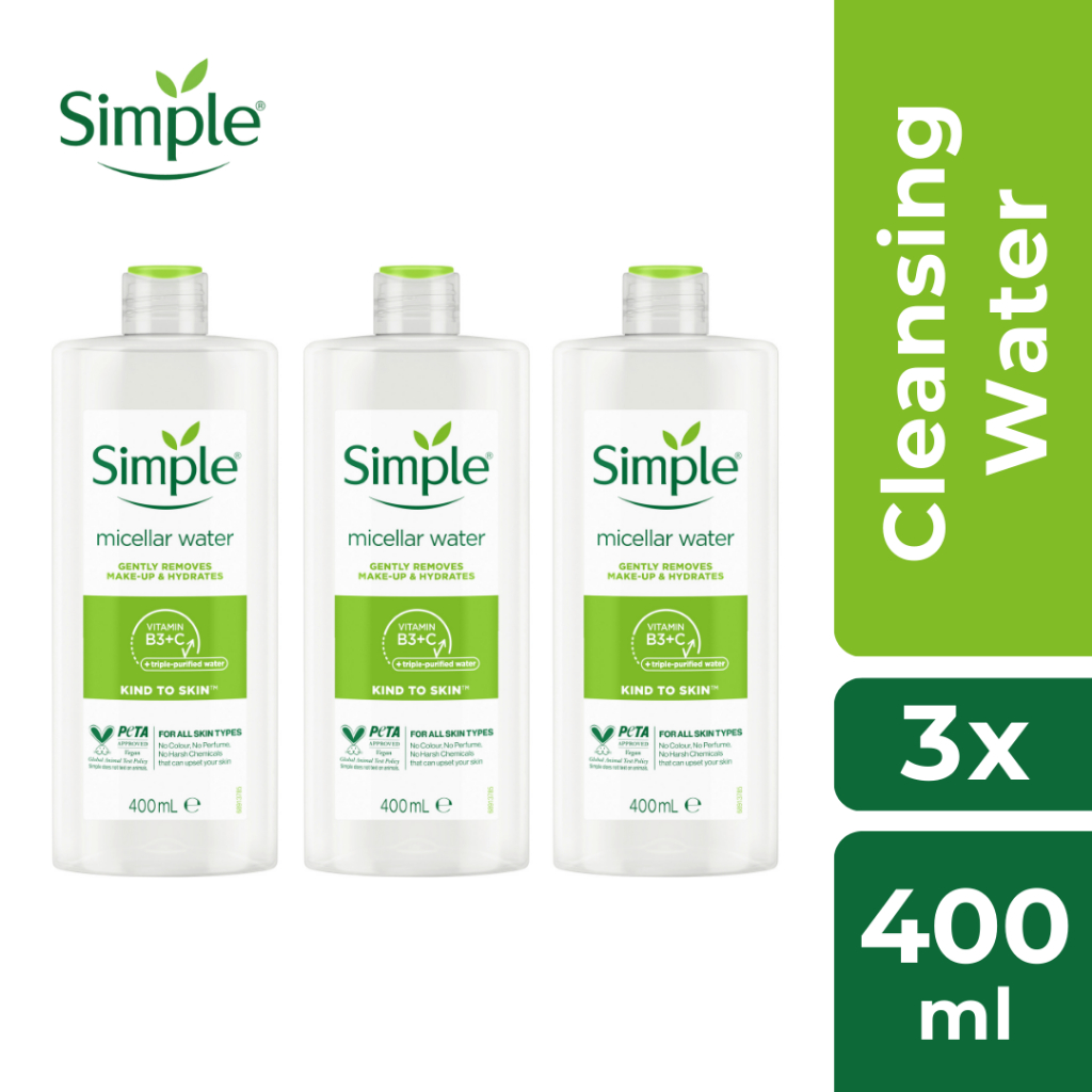 Simple Micellar Cleansing Water 400ml x3 | Shopee Malaysia