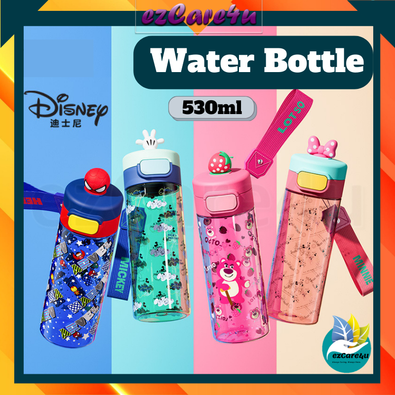 Disney Kids Bottle BPA Free 530ml TRITAN Water Bottle Direct Drink Lid Hand Carry Botol Air ...