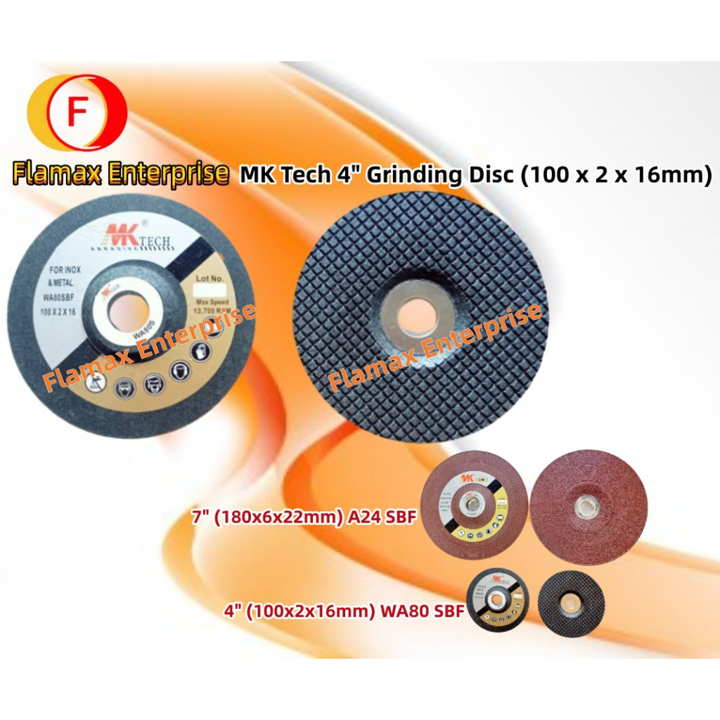 MK Tech Grinding Disc 4" (100x2x16mm), 7" (180x6x22mm) | Shopee Malaysia